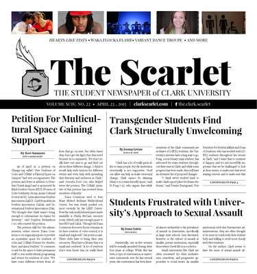"The Scarlet - Volume XCIV, No. 22 (April 23, 2015)" by Scarlet Staff